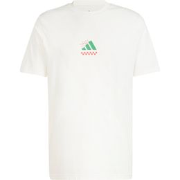 Adidas Pizza T-Shirt Herren - weiß - Gr. S - Baumwolle