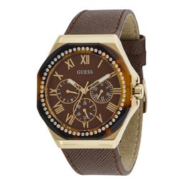 Guess Analoguhr Damen Größe One Size schoko / gold / transparent
