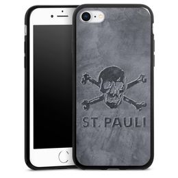 DeinDesign iPhone SE (2022) Handy Slim Case extra d&uuml;nn Silikon Handyh&uuml;lle schwarz H&uuml;lle Concrete Logo Fc St. Pauli Silikon Slim Case