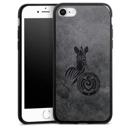 DeinDesign iPhone SE (2022) Handy Slim Case extra d&uuml;nn Silikon Handyh&uuml;lle schwarz H&uuml;lle Msv Duisburg Zebra Official Licensed Product Silikon Slim Case