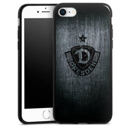 DeinDesign iPhone SE (2022) Handy Slim Case extra d&uuml;nn Silikon Handyh&uuml;lle schwarz H&uuml;lle Sg Dynamo Dresden Official Licensed Product Vintage Silikon Slim Case