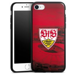 DeinDesign iPhone SE (2022) Handy Slim Case extra d&uuml;nn Silikon Handyh&uuml;lle schwarz H&uuml;lle Vfb Stuttgart Official Licensed Product Stadium Silikon Slim Case