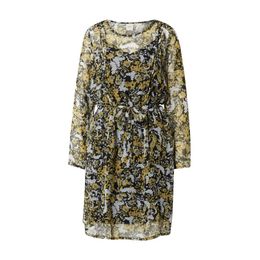 Ichi Kleid Damen Gr&ouml;&szlig;e 36 senf / oliv / schwarz / wei&szlig; Winterkleid
