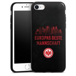 DeinDesign iPhone SE (2022) Handy Slim Case extra d&uuml;nn Silikon Handyh&uuml;lle schwarz H&uuml;lle Merchandise European Cup Eintracht Frankfurt Silikon Slim Case