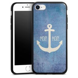 DeinDesign iPhone SE (2022) Handy Slim Case extra d&uuml;nn Silikon Handyh&uuml;lle schwarz H&uuml;lle Anchor Maritim Blue Silikon Slim Case