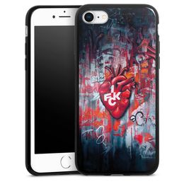 DeinDesign iPhone SE (2022) Handy Slim Case extra d&uuml;nn Silikon Handyh&uuml;lle schwarz H&uuml;lle 1. Fc Kaiserslautern Heart 1. Fck Silikon Slim Case