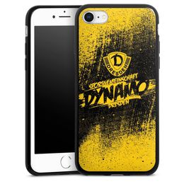 DeinDesign iPhone SE (2022) Handy Slim Case extra d&uuml;nn Silikon Handyh&uuml;lle schwarz H&uuml;lle Official Licensed Product Sg Dynamo Dresden Logo Silikon Slim Case