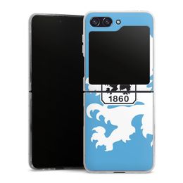 DeinDesign Galaxy Z Flip 5 Handy Hard Case Schutzh&uuml;lle transparent Smartphone Handy H&uuml;lle Official Licensed Product Tsv 1860 M&uuml;nchen Coat Of Arms Hard Case