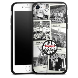 DeinDesign iPhone SE (2022) Handy Slim Case extra d&uuml;nn Silikon Handyh&uuml;lle schwarz H&uuml;lle Retro Eintracht Frankfurt Official Licensed Product Silikon Slim Case