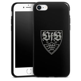DeinDesign iPhone SE (2022) Handy Slim Case extra d&uuml;nn Silikon Handyh&uuml;lle schwarz H&uuml;lle Vfb Stuttgart Logo Official Licensed Product Silikon Slim Case