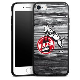 DeinDesign iPhone SE (2022) Handy Slim Case extra d&uuml;nn Silikon Handyh&uuml;lle schwarz H&uuml;lle 1. Fc K&ouml;ln Official Licensed Product Wooden Look Silikon Slim Case