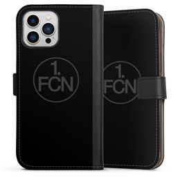 DeinDesign iPhone 13 Pro Max Handy Klapph&uuml;lle Handyh&uuml;lle aus Kunst Leder schwarz Flip Case 1. Fcn 1. Fc N&uuml;rnberg Logo Sideflip mit langer Lasche