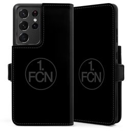 DeinDesign Galaxy S21 Ultra 5G Handy Klapph&uuml;lle Handyh&uuml;lle aus Kunst Leder schwarz Flip Case 1. Fcn 1. Fc N&uuml;rnberg Logo Sideflip mit Lasche