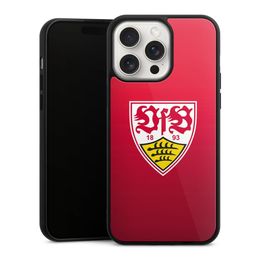 DeinDesign iPhone 15 Pro Max Handy Gallery Case Handyh&uuml;lle 9H Geh&auml;rtetes Glas R&uuml;ckseite H&uuml;lle Logo Official Licensed Product Vfb Stuttgart Gallery Case
