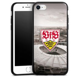 DeinDesign iPhone SE (2022) Handy Slim Case extra d&uuml;nn Silikon Handyh&uuml;lle schwarz H&uuml;lle Official Licensed Product Stadium Vfb Stuttgart Silikon Slim Case
