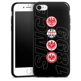 DeinDesign iPhone SE (2022) Handy Slim Case extra d&uuml;nn Silikon Handyh&uuml;lle schwarz H&uuml;lle Eagle Eintracht Frankfurt Logo Silikon Slim Case