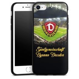 DeinDesign iPhone SE (2022) Handy Slim Case extra d&uuml;nn Silikon Handyh&uuml;lle schwarz H&uuml;lle Official Licensed Product Sgd Sg Dynamo Dresden Silikon Slim Case