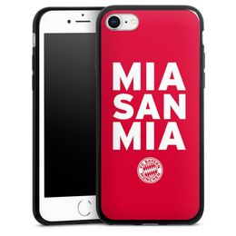 DeinDesign iPhone SE (2022) Handy Slim Case extra d&uuml;nn Silikon Handyh&uuml;lle schwarz H&uuml;lle Fc Bayern M&uuml;nchen Mia San Mia Fcb Silikon Slim Case