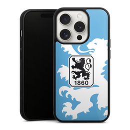 DeinDesign iPhone 15 Pro Handy Gallery Case Handyh&uuml;lle 9H Geh&auml;rtetes Glas R&uuml;ckseite H&uuml;lle Coat Of Arms Tsv 1860 M&uuml;nchen Official Licensed Product Gallery Case
