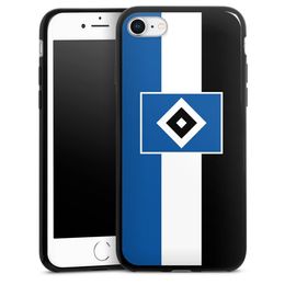 DeinDesign iPhone SE (2022) Handy Slim Case extra d&uuml;nn Silikon Handyh&uuml;lle schwarz H&uuml;lle Stripes Hsv Hamburger Sv Silikon Slim Case