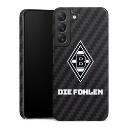 DeinDesign Galaxy S22 Handy Premium Case Smartphone Handyh&uuml;lle Schutzh&uuml;lle gl&auml;nzend Borussia M&ouml;nchengladbach Carbon Gladbach Premium Case