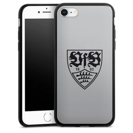 DeinDesign iPhone SE (2022) Handy Slim Case extra d&uuml;nn Silikon Handyh&uuml;lle schwarz H&uuml;lle Vfb Stuttgart Official Licensed Product Logo Silikon Slim Case