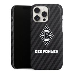 DeinDesign iPhone 15 Pro Max Handy Premium Case Smartphone Handyh&uuml;lle Schutzh&uuml;lle gl&auml;nzend Borussia M&ouml;nchengladbach Carbon Gladbach Premium Case