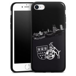 DeinDesign iPhone SE (2022) Handy Slim Case extra d&uuml;nn Silikon Handyh&uuml;lle schwarz H&uuml;lle Skyline Official Licensed Product 1. Fc K&ouml;ln Silikon Slim Case