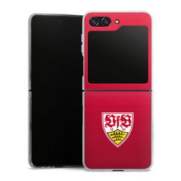 DeinDesign Galaxy Z Flip 5 Handy Hard Case Schutzh&uuml;lle transparent Smartphone Handy H&uuml;lle Vfb Stuttgart Official Licensed Product Logo Hard Case