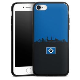 DeinDesign iPhone SE (2022) Handy Slim Case extra d&uuml;nn Silikon Handyh&uuml;lle schwarz H&uuml;lle Skyline Hamburg Hsv Silikon Slim Case