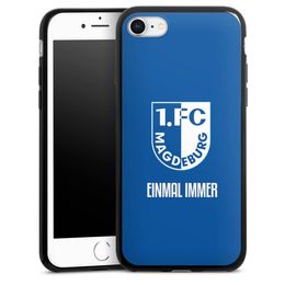 DeinDesign iPhone SE (2022) Handy Slim Case extra d&uuml;nn Silikon Handyh&uuml;lle schwarz H&uuml;lle Coat Of Arms 1. Fc Magdeburg Official Licensed Product Silikon Slim Case