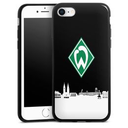DeinDesign iPhone SE (2022) Handy Slim Case extra d&uuml;nn Silikon Handyh&uuml;lle schwarz H&uuml;lle Skyline Sv Werder Bremen Official Licensed Product Silikon Slim Case