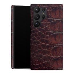 DeinDesign Galaxy S23 Ultra Handy Premium Case Smartphone Handyh&uuml;lle Schutzh&uuml;lle gl&auml;nzend Leather Crocodile Animal Print Premium Case
