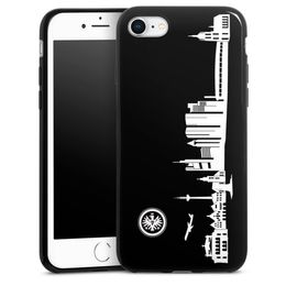 DeinDesign iPhone SE (2022) Handy Slim Case extra d&uuml;nn Silikon Handyh&uuml;lle schwarz H&uuml;lle Eintracht Frankfurt Skyline Sge Silikon Slim Case