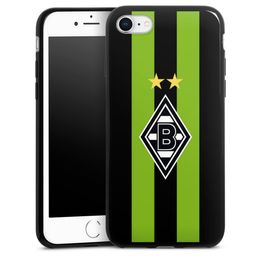 DeinDesign iPhone SE (2022) Handy Slim Case extra d&uuml;nn Silikon Handyh&uuml;lle schwarz H&uuml;lle Borussia M&ouml;nchengladbach Gladbach Stripes Silikon Slim Case