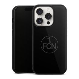 DeinDesign iPhone 15 Pro Handy Gallery Case Handyh&uuml;lle 9H Geh&auml;rtetes Glas R&uuml;ckseite H&uuml;lle 1. Fcn 1. Fc N&uuml;rnberg Logo Gallery Case