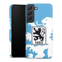 DeinDesign Galaxy S22 Handy Premium Case Smartphone Handyh&uuml;lle Schutzh&uuml;lle matt Coat Of Arms Tsv 1860 M&uuml;nchen Official Licensed Product Premium Case