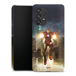 DeinDesign Galaxy A53 5G Handy Premium Case Smartphone Handyh&uuml;lle Schutzh&uuml;lle gl&auml;nzend Iron Man Avengers Marvel Premium Case
