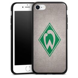 DeinDesign iPhone SE (2022) Handy Slim Case extra d&uuml;nn Silikon Handyh&uuml;lle schwarz H&uuml;lle Official Licensed Product Sv Werder Bremen Concrete Silikon Slim Case