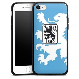 DeinDesign iPhone SE (2022) Handy Slim Case extra d&uuml;nn Silikon Handyh&uuml;lle schwarz H&uuml;lle Official Licensed Product Tsv 1860 M&uuml;nchen Coat Of Arms Silikon Slim Case