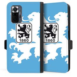 DeinDesign Xiaomi Redmi Note 10 Pro Handy Klapph&uuml;lle Handyh&uuml;lle aus Kunst Leder schwarz Flip Case Tsv 1860 M&uuml;nchen Official Licensed Product Coat Of Arms 