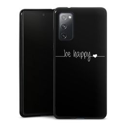 DeinDesign Galaxy S20 FE Handy Silikon H&uuml;lle Case schwarz Handyh&uuml;lle Sayings Happiness Statement