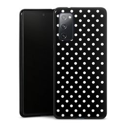 DeinDesign Galaxy S20 FE Handy Silikon H&uuml;lle Case schwarz Handyh&uuml;lle Points Retro Polka Dots