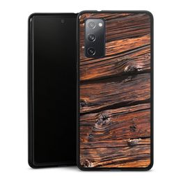 DeinDesign Galaxy S20 FE 5G Handy Silikon H&uuml;lle Case schwarz Handyh&uuml;lle Wood Beams Wooden Look