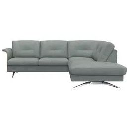 Ecksofa FLEXLUX "Glow, super bequem durch hochwertigem Sitzaufbau mit Federkern, L-Form", blau (sky blau), B:236cm H:81cm T:224cm, 62% Polyester/17%Baumwolle/14%Viscose/7%Leinen, Sofas, Modernes skandinavisches Design
