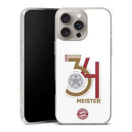 DeinDesign iPhone 16 Pro Max Handy Silikon H&uuml;lle Case transparent Handyh&uuml;lle Official Licensed Product Master Fc Bayern M&uuml;nchen Silikon Case