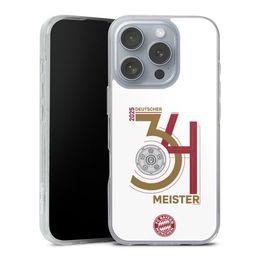 DeinDesign iPhone 16 Pro Handy Silikon H&uuml;lle Case transparent Handyh&uuml;lle Official Licensed Product Master Fc Bayern M&uuml;nchen Silikon Case