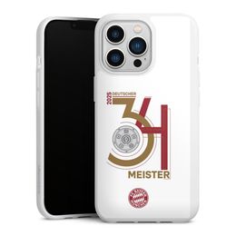 DeinDesign iPhone 13 Pro Handy Silikon H&uuml;lle Case wei&szlig; Handyh&uuml;lle Official Licensed Product Master Fc Bayern M&uuml;nchen Silikon Case