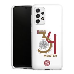 DeinDesign Galaxy A33 5G Handy Silikon H&uuml;lle Case wei&szlig; Handyh&uuml;lle Master Official Licensed Product Fc Bayern M&uuml;nchen Silikon Case
