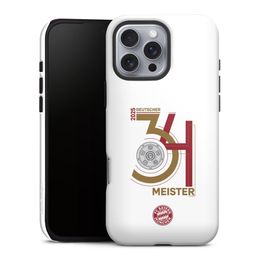 DeinDesign iPhone 16 Pro Max Handy Panzer Handyh&uuml;lle robuste Outdoor H&uuml;lle Schutzh&uuml;lle gl&auml;nzend Official Licensed Product Master Fc Bayern M&uuml;nchen Tough Case